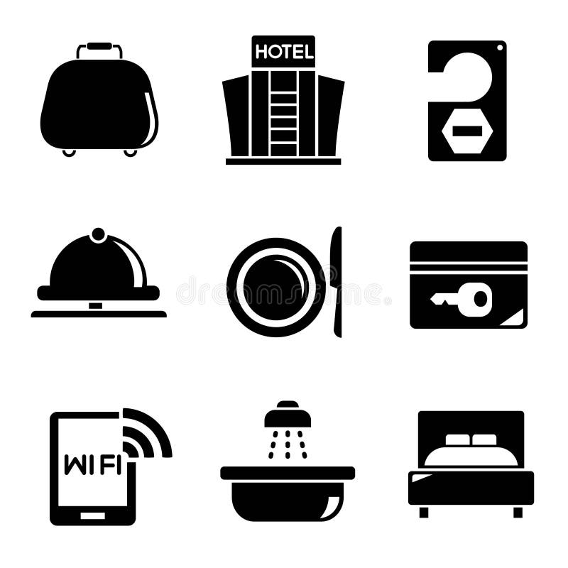 Hotel icons stock illustration. Illustration of screen - 40850259