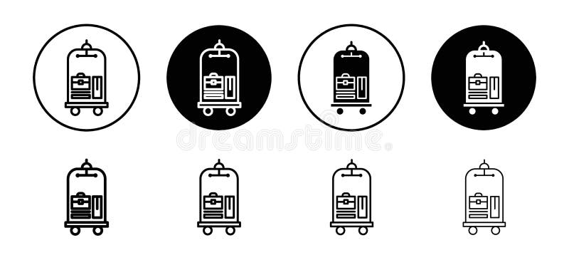 Hotel Service Vector Icon Set Collection. Hotel Service Outline Flat ...