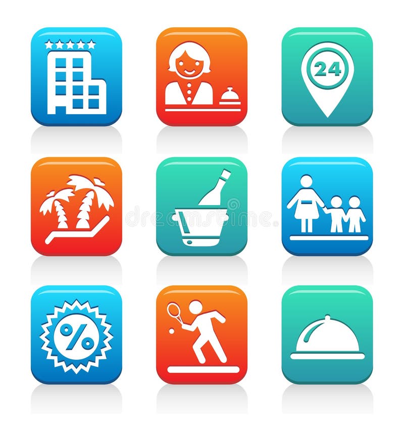 Hotel set 2 stock vector. Illustration of educator, registration - 75866953