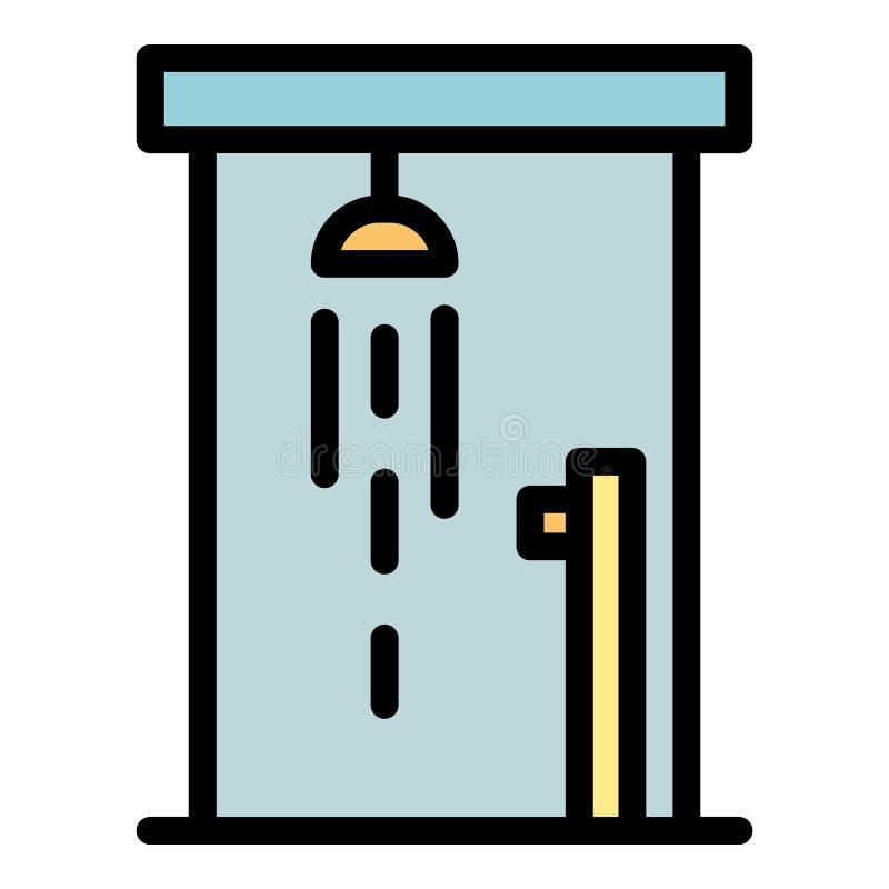 Hotel Shower Stall Icon Color Outline Vector Stock Illustration ...