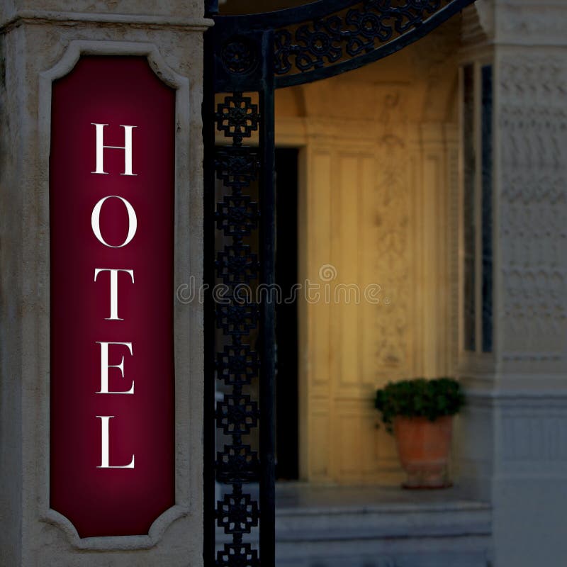 Hotel sign stock image. Image of accommodation, travel - 12426229