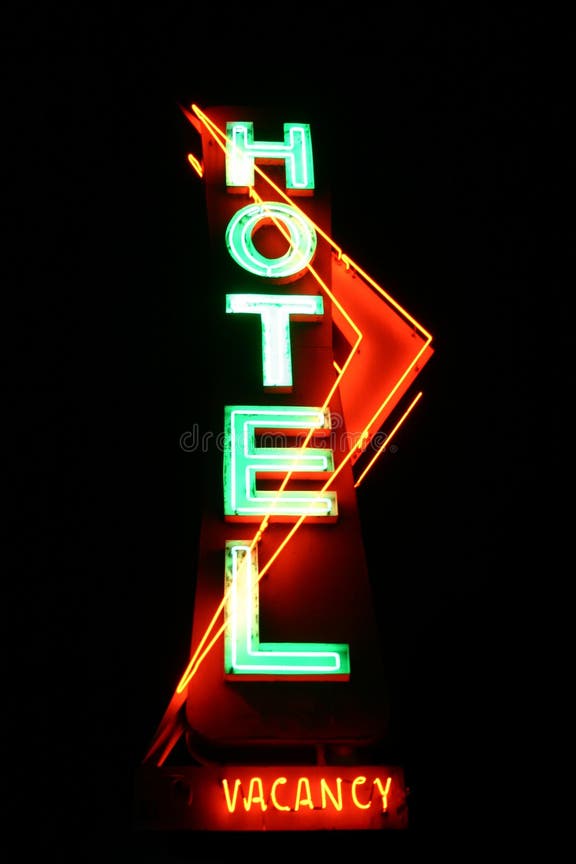 Hotel Sign stock image. Image of vacancy, neon, welcome - 176141