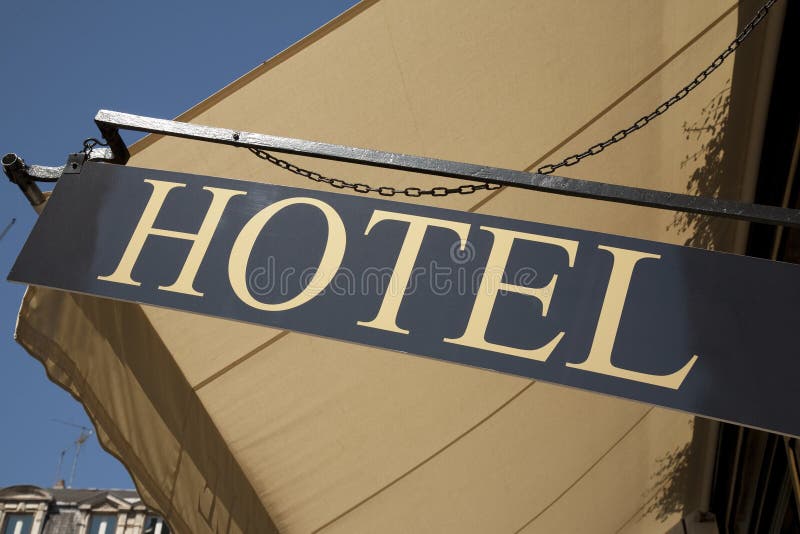 Hotel Sign stock photo. Image of vacation, angle, blue - 20937452