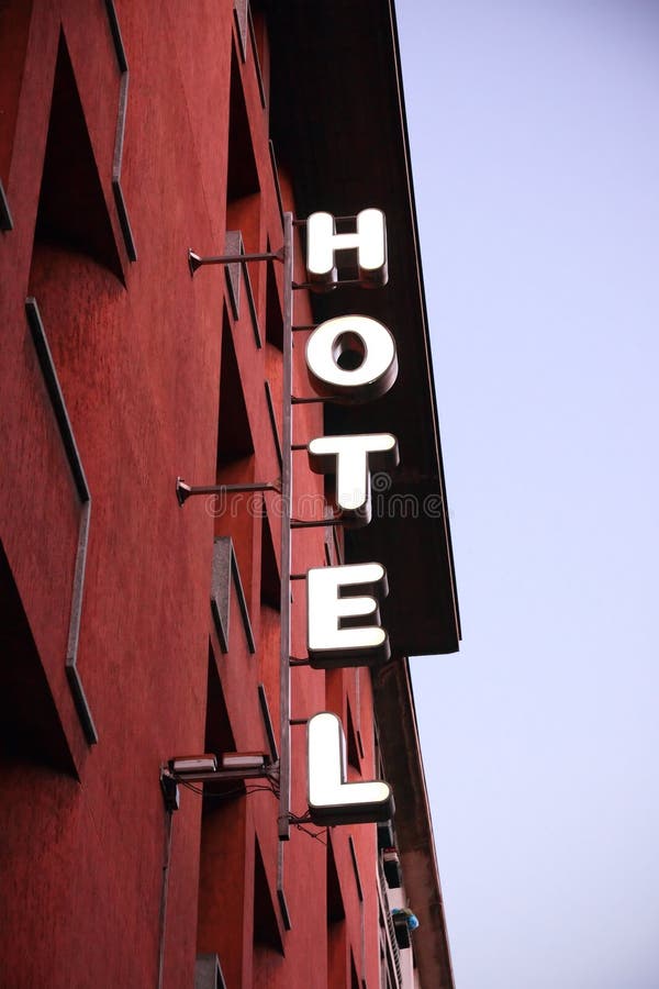 Hotel sign stock image. Image of lettering, city, destinations - 23712221