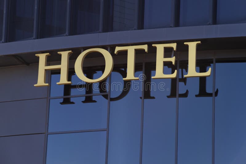 Hotel sign stock image. Image of poster, hotel, characters - 26610959