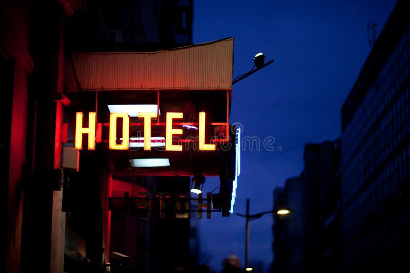 Hotel sign stock photo. Image of symbol, glow, travel - 26918288