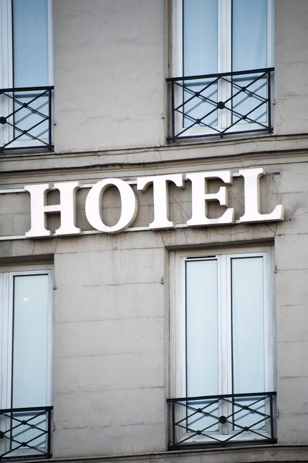 Hotel sign stock image. Image of evening, city, travel - 27516625