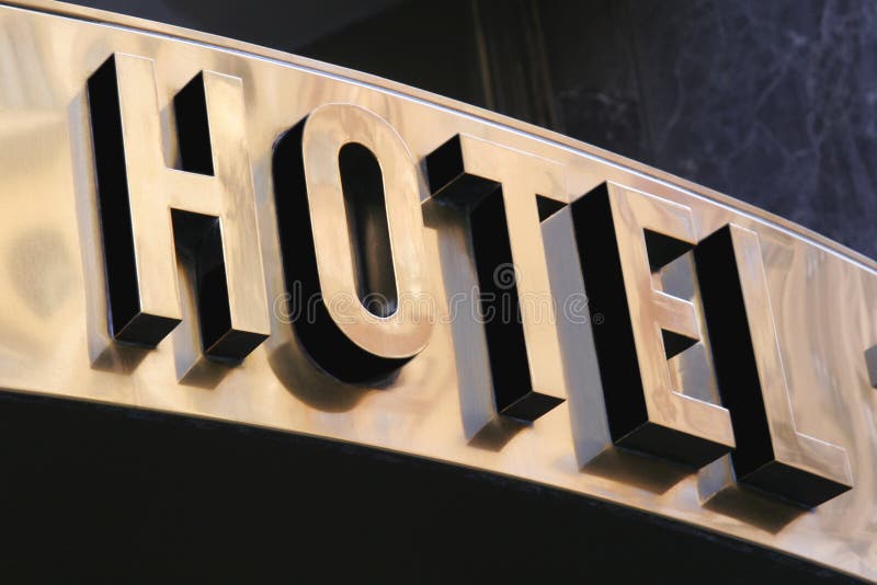 Hotel sign stock photo. Image of gold, sign, decoration - 28240144