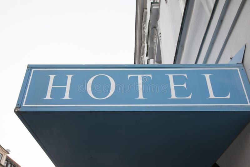 Hotel Sign stock image. Image of font, brand, text, blue - 36344821