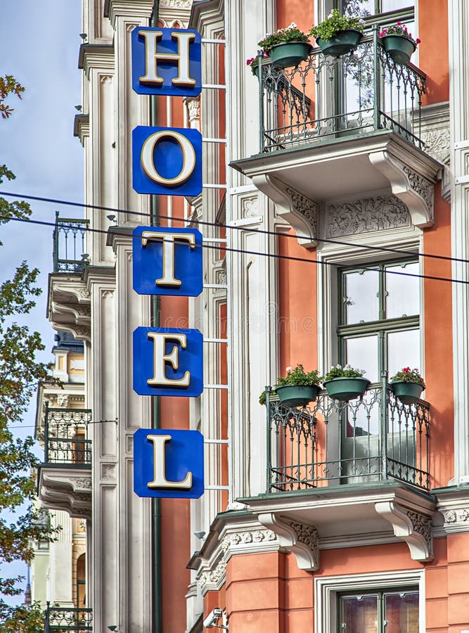 Hotel Sign Vertical stock image. Image of european, elegance - 35282647