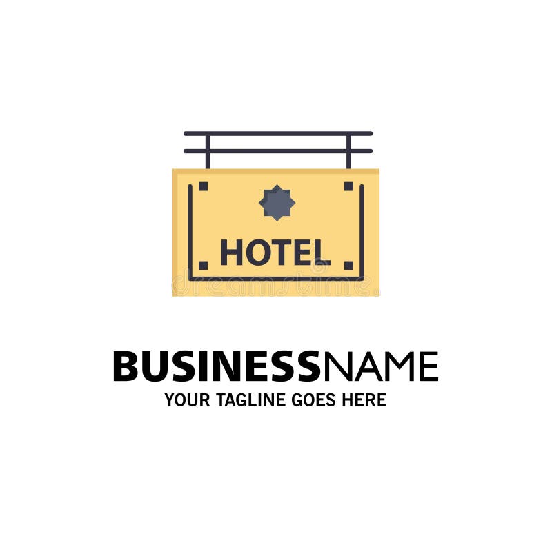 Hotel, Sign, Board, Direction Business Logo Template. Flat Color Stock ...