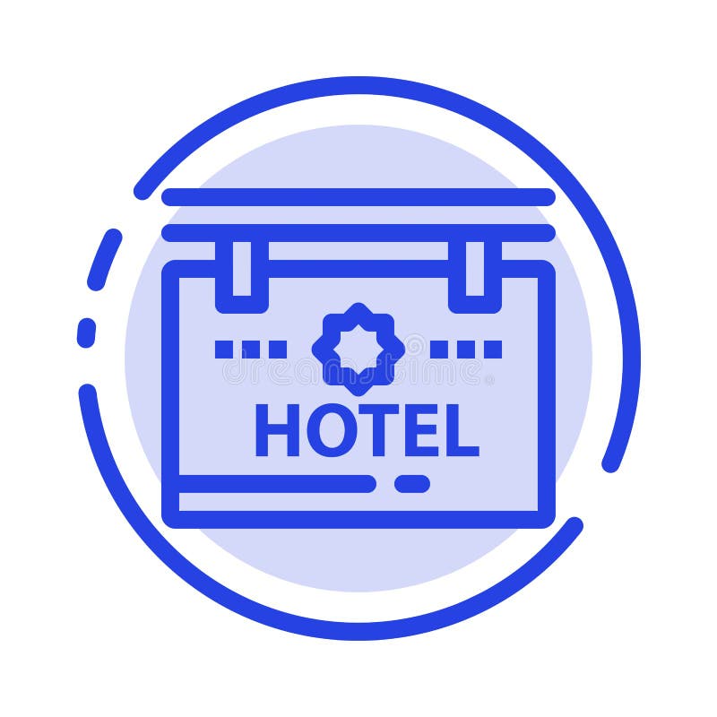 Hotel, Sign, Board, Location Blue Dotted Line Line Icon Stock Vector ...