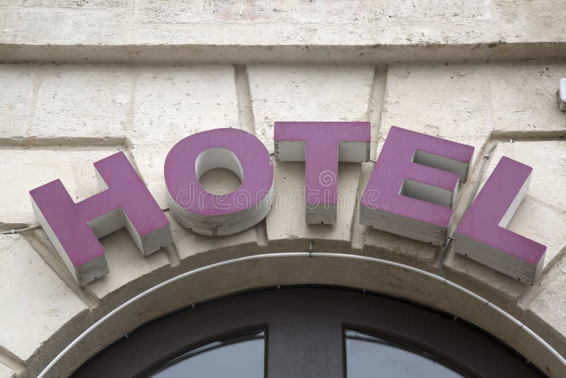 Red Hotel Sign stock image. Image of curve, building - 104909667