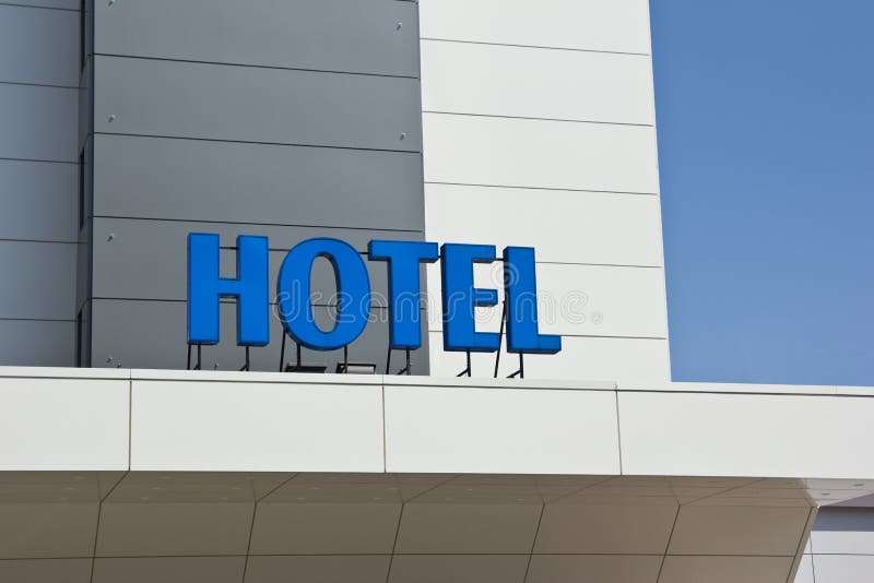 Hotel sign stock photo. Image of structure, lodging, blue - 43005498