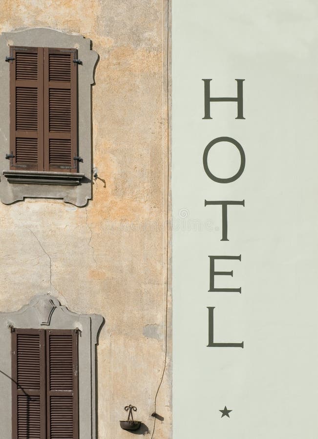 Hotel Sign and Closed Window Stock Image - Image of hotel, architecture ...