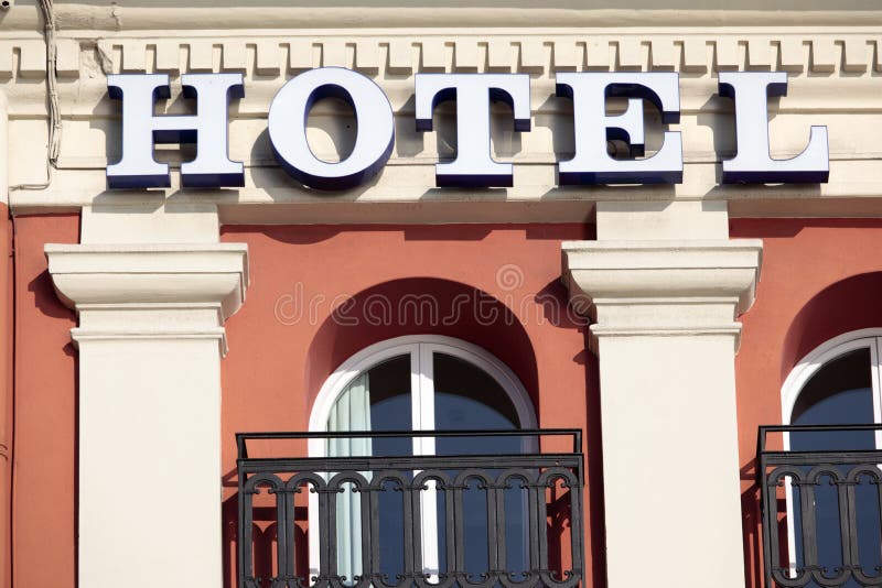 Hotel sign stock image. Image of luxury, front, white - 53523845