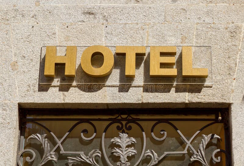 Hotel sign stock image. Image of scene, destinations - 32425747