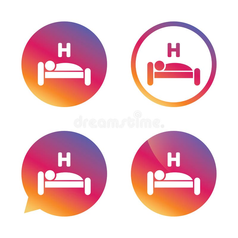 Hotel Sign Icon. Rest Place. Sleeper Symbol. Stock Vector ...