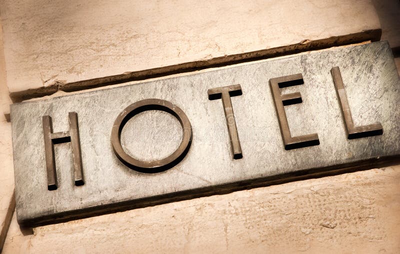 Hotel sign stock photo. Image of text, vintage, luxury - 89646326