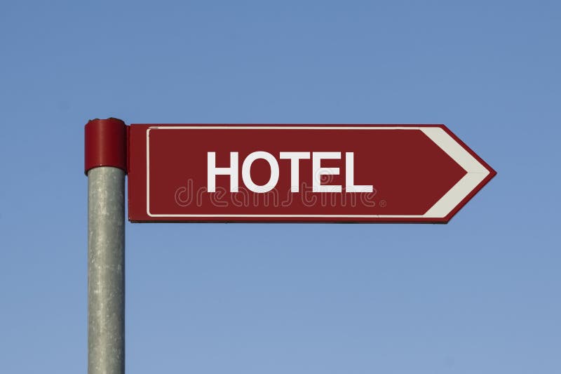 Hotel sign post stock image. Image of arrival, home, direction - 94492431