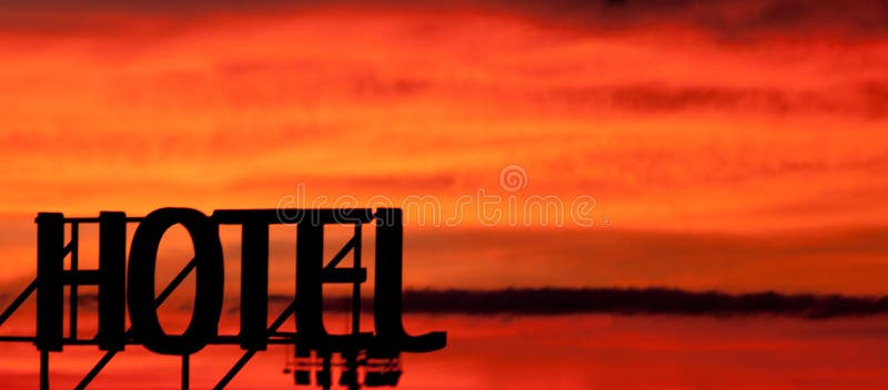 Hotel Sign stock photo. Image of orange, business, iron - 37269414
