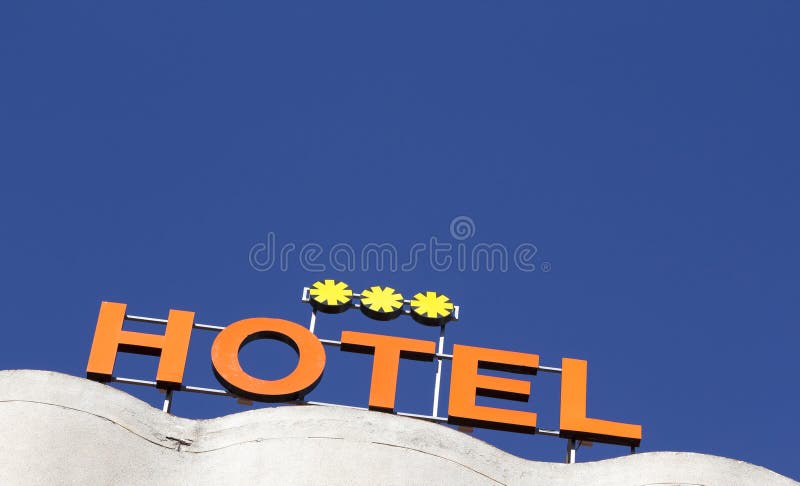 Hotel sign stock photo. Image of blue, front, travel - 50910766