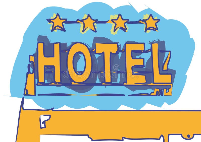 Hotel sign (vector) stock vector. Illustration of label - 9129137