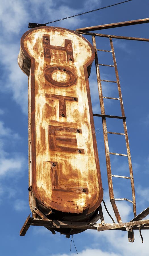 Hotel sign stock image. Image of weathered, rust, hotel - 34474523