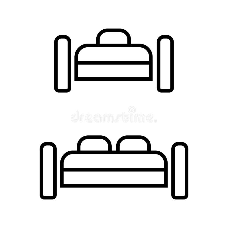Hotel Single and Double Room Vector Icon. Stock Vector - Illustration ...