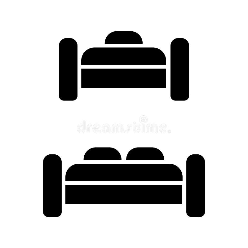 Hotel Single and Double Room Vector Icon. Stock Vector - Illustration ...