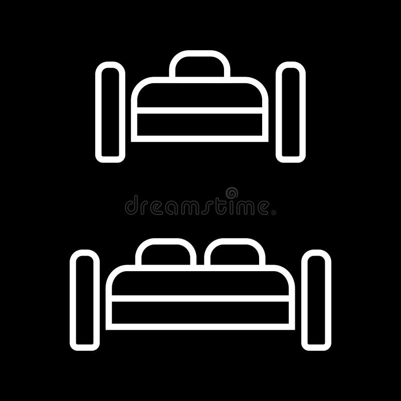 Hotel Single and Double Room Vector Icon. Stock Vector - Illustration ...