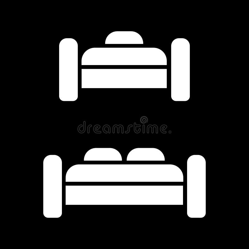 Hotel Single and Double Room Vector Icon. Stock Vector - Illustration ...