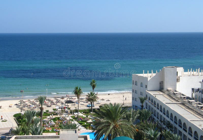 Beach in Sousse, Tunisia stock image. Image of coast - 17237067