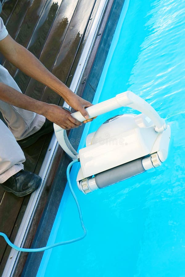 Hotel Staff Worker Cleaning the Pool Stock Photo - Image of maintenance ...