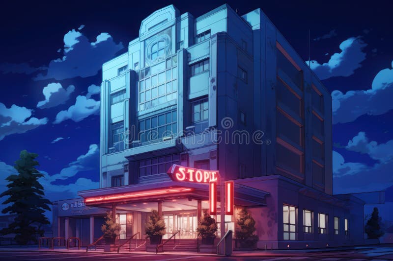 Hotel Night View Anime Visual Novel Game. Generate Ai Stock ...