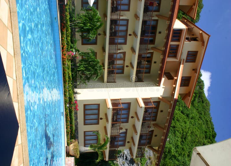 Swimming Pool with Fountain at the Luxury Hotel Stock Image - Image of ...