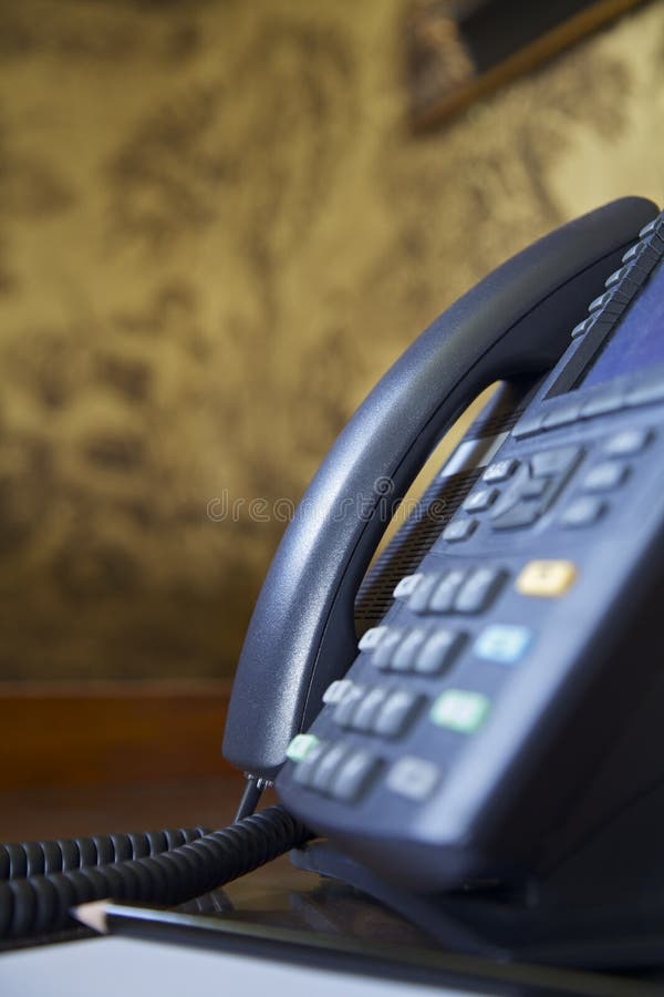 Customer On Telephone At Hotel Reception Stock Photo - Image of call ...