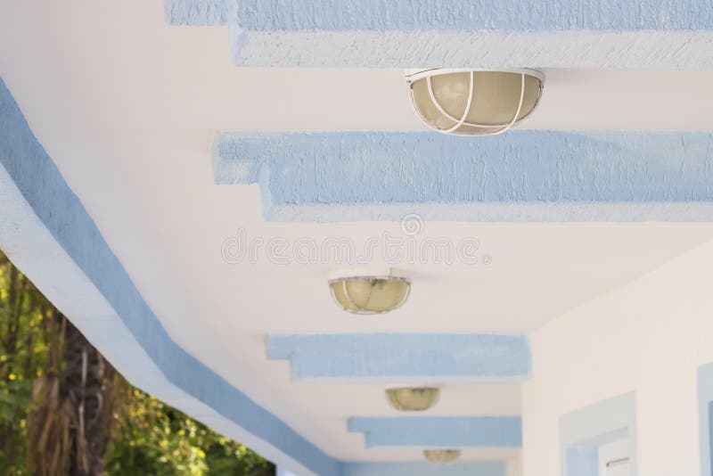 Hotel Terrace in Modern Building in Greece Stock Image - Image of light ...