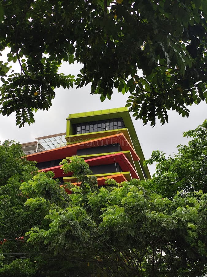 Hotel with Tree Frame Around Stock Photo - Image of frame, hotel: 375883672