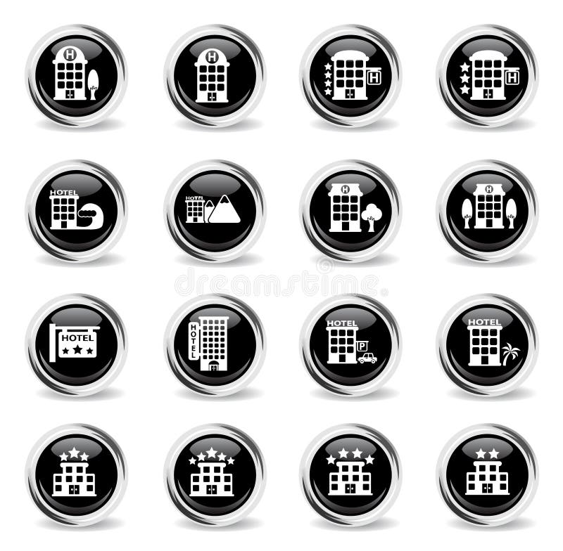 Hotel icon set stock vector. Illustration of chrome - 126294146