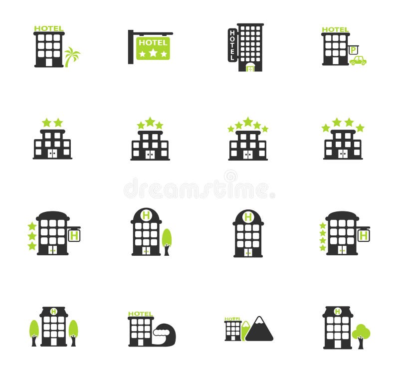 Hotel color icon set stock vector. Illustration of rest - 122050743