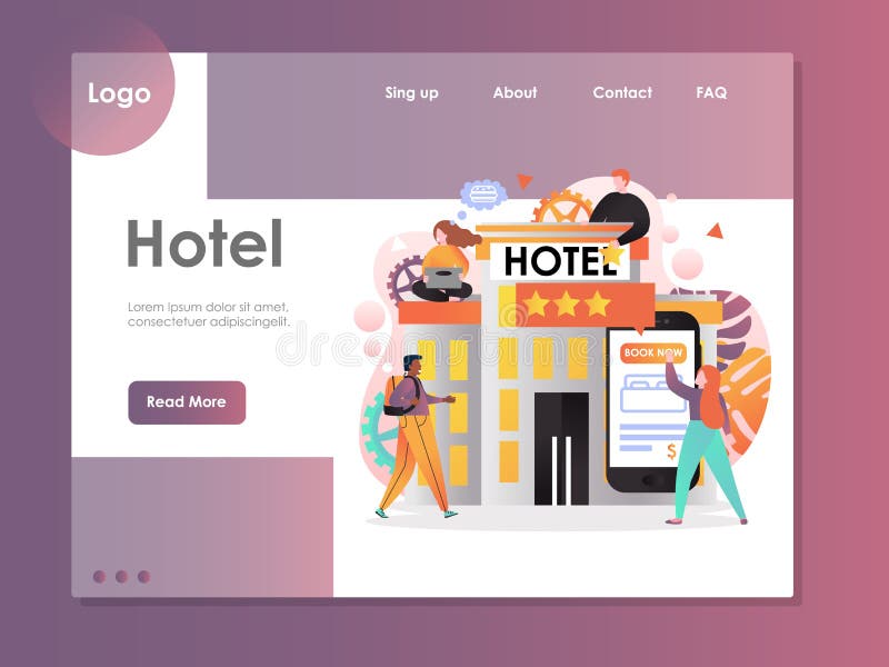 Hotel Vector Website Landing Page Design Template Stock Vector ...