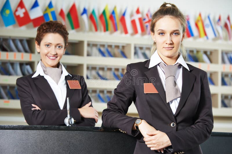 Hotel worker on reception stock photo. Image of manager - 54368362