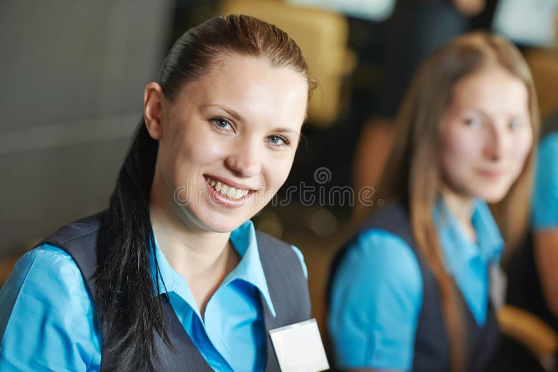 Hotel Worker on Reception or Help Desk Stock Image - Image of maid ...
