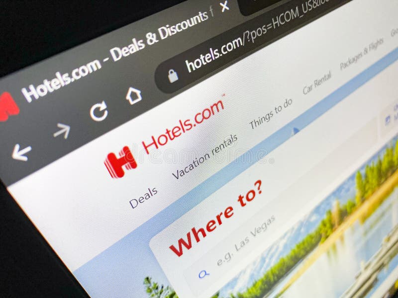 Hotels.com Web Page on a Computer Screen Editorial Photo - Image of ...