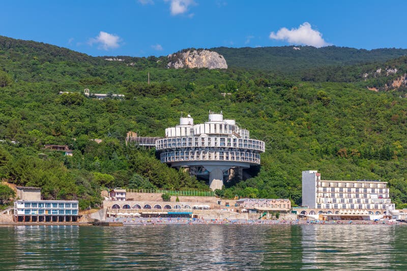 Hotels in Crimea on the Green Forest Shore by the Black Sea Stock Image ...