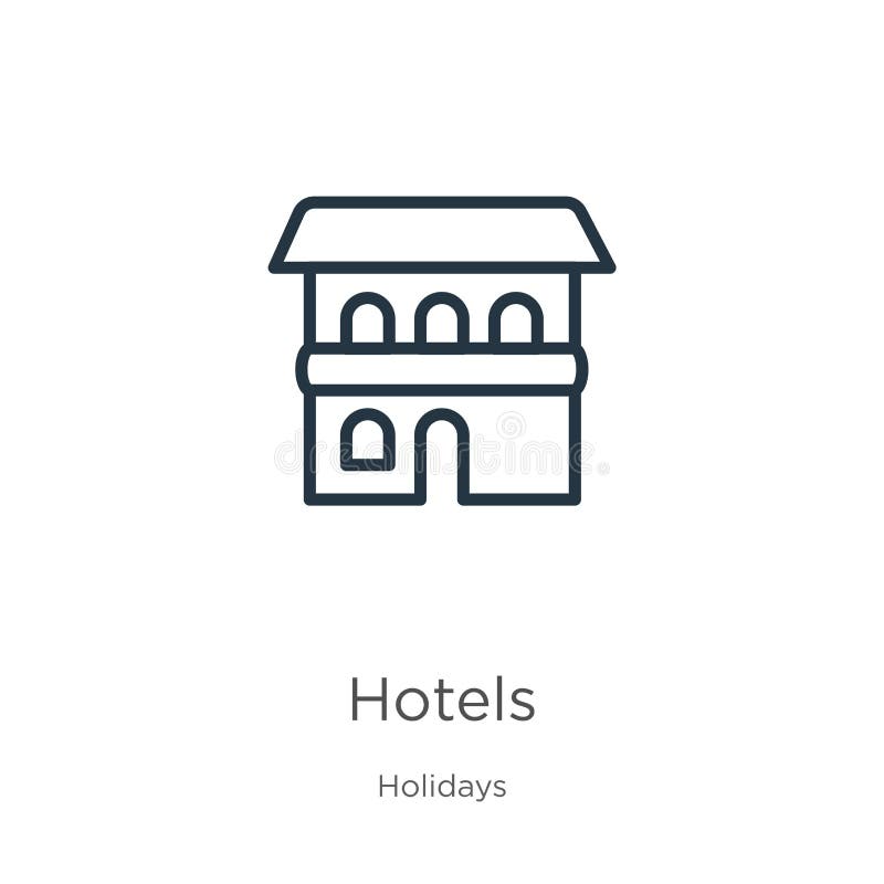 Hotels Icon Vector Sign and Symbol Isolated on White Background Stock ...