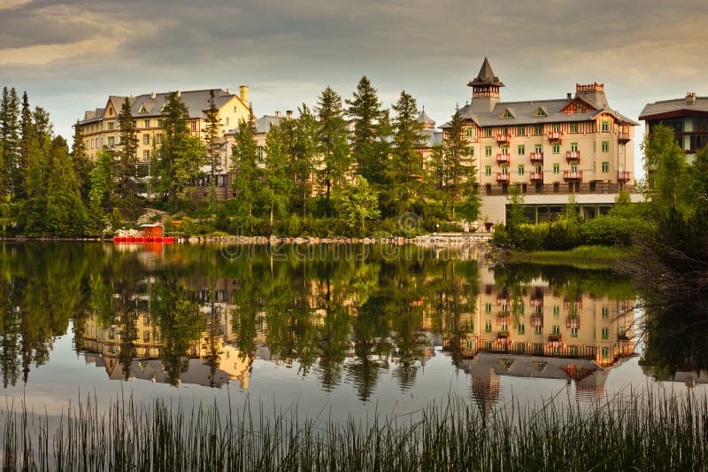 Hotels by lake Slovakia stock photo. Image of relax, high - 25467318