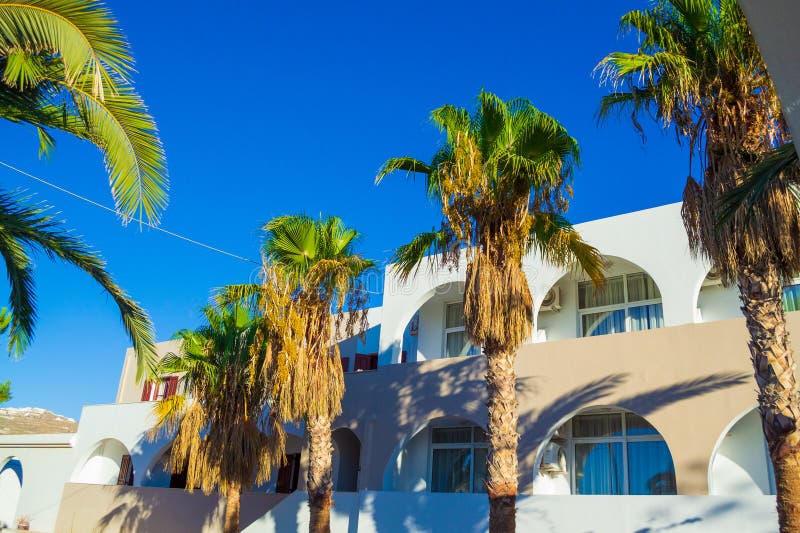 Traditional Architecture of Kamari Village Santorini Street View Greece ...