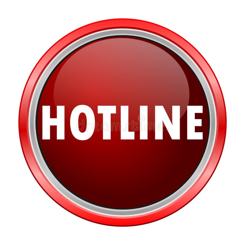 Hotline Red Round Button, Phone Icon â€“ Vector Stock Illustration ...